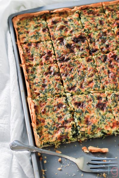 Spinach and Ricotta Savory Slab Pie | Party Appetizer - Savor + Savvy