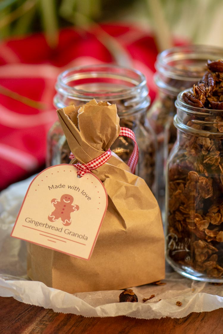 Gingerbread Granola Recipe with a Free Printable - Savor + Savvy
