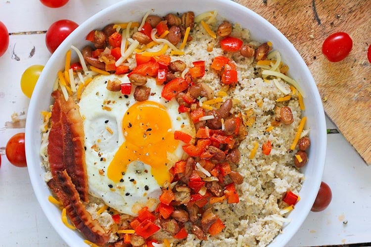 Savory Oatmeal with Egg | Savory| Bacon - Savor + Savvy