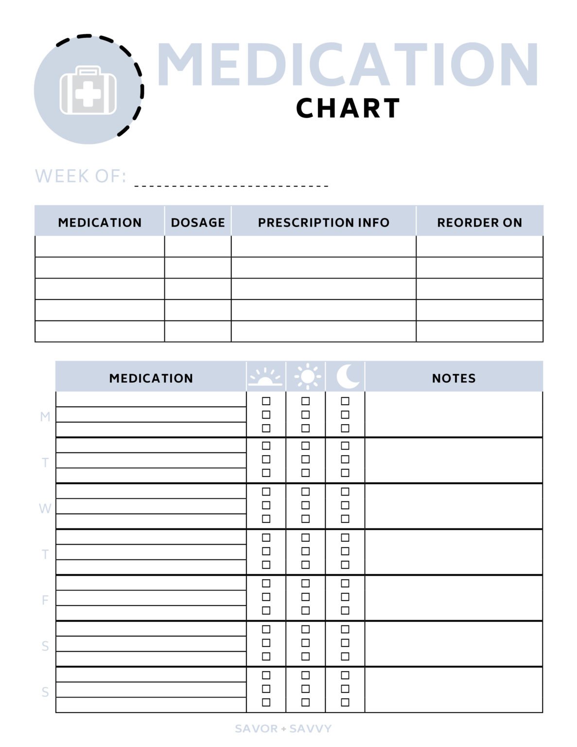 Free 4 Page Medical Binder Printable - Savor + Savvy