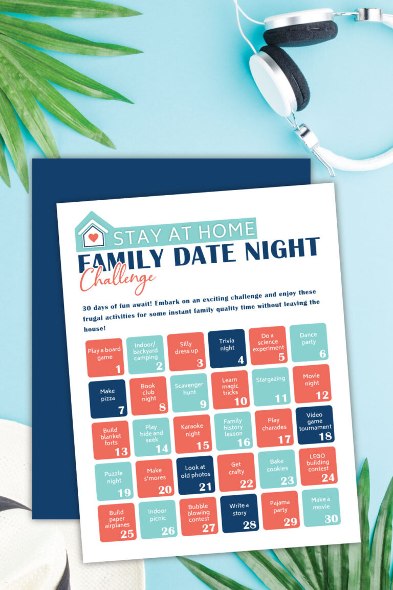 Frugal Fun|30 Day Family Date Night Challenge Printable - Savor + Savvy