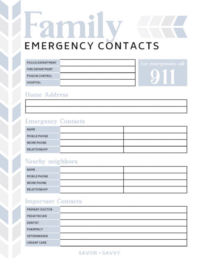Family Emergency Binder | FREE Printables for a Crisis - Savor + Savvy