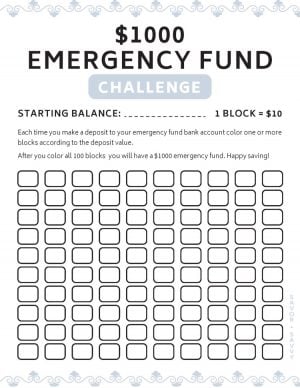 Emergency Fund Savings Tracker Printable - Savor + Savvy