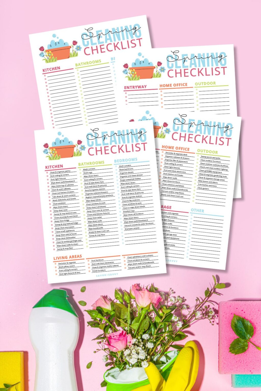 FREE Spring Cleaning Checklist Printables | Organize - Savor + Savvy