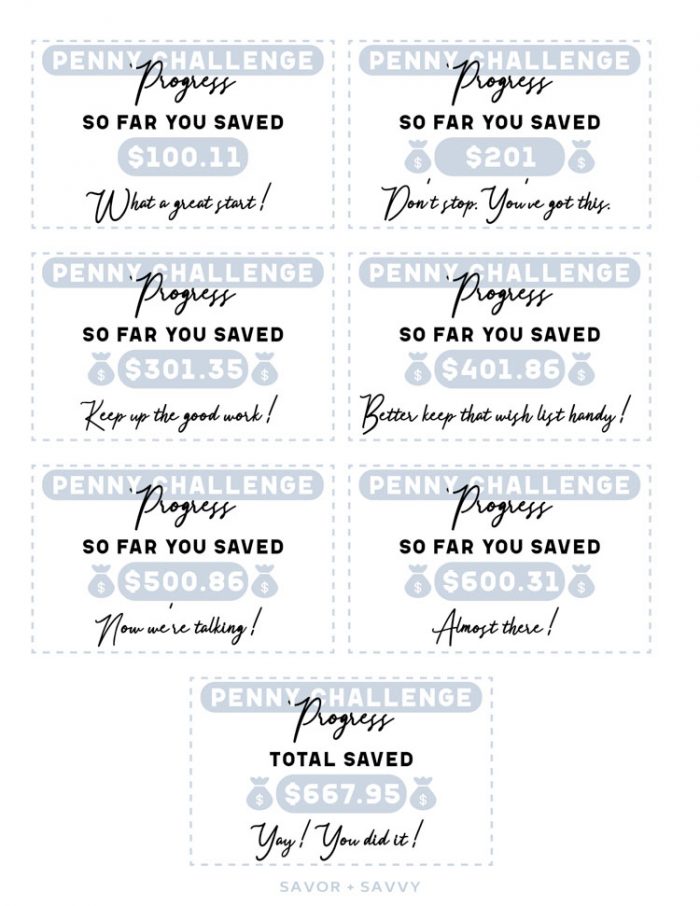 Penny Challenge - Free Printable - Savor + Savvy