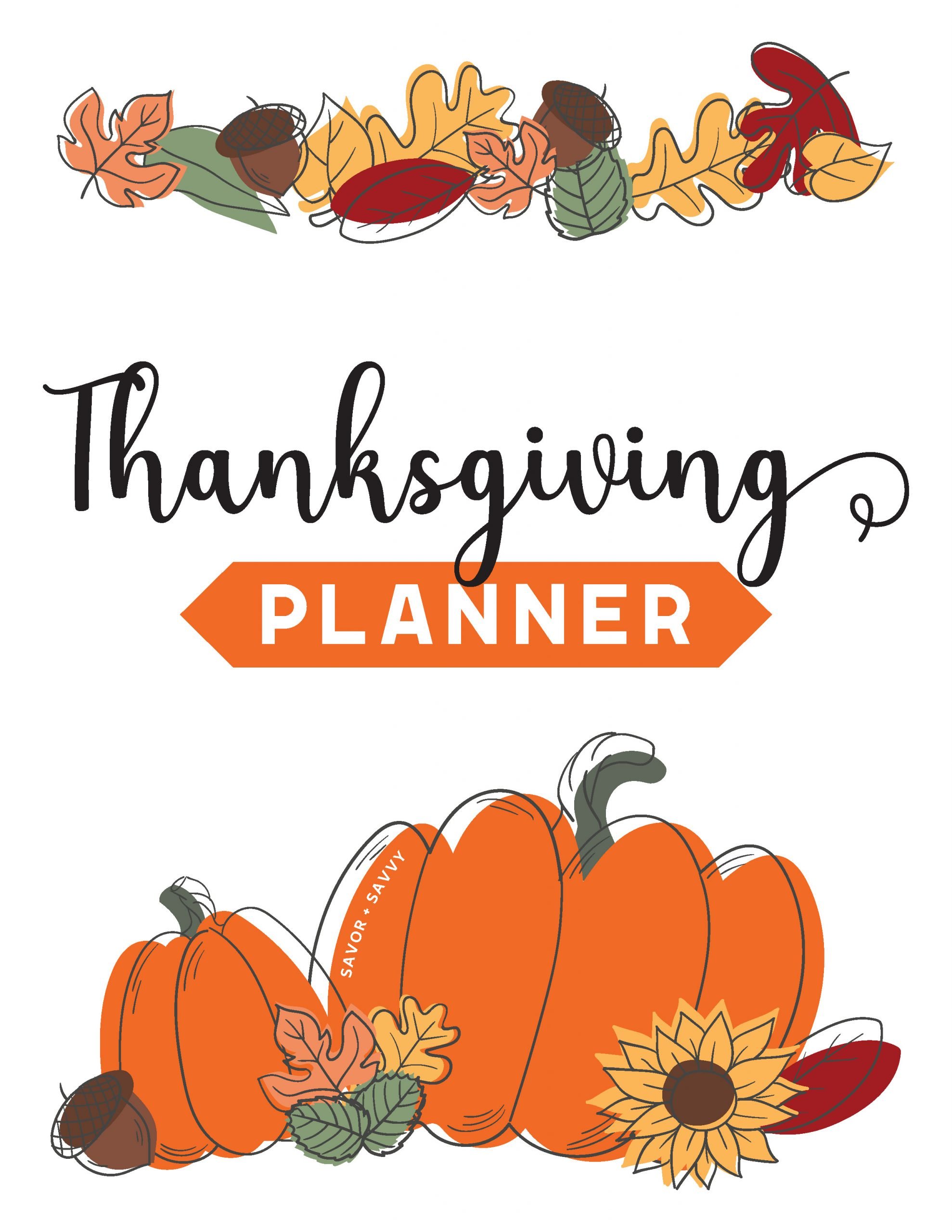 Free Printable Thanksgiving Planner 10 Pages - Savor + Savvy