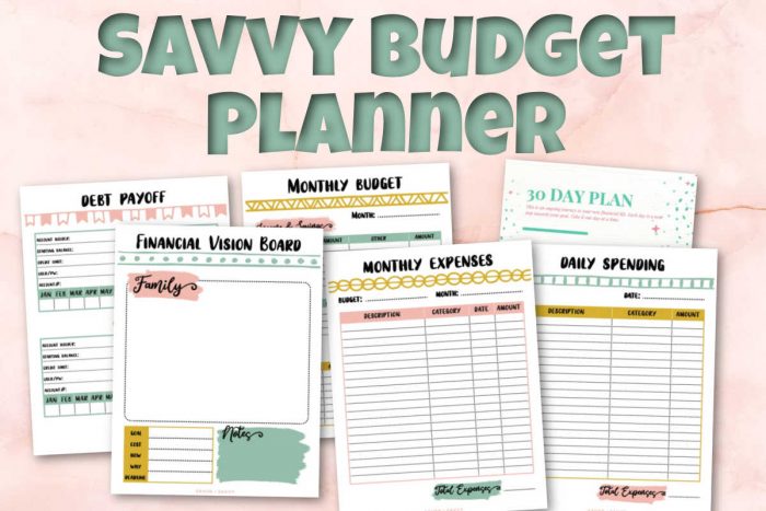 13 Page Savvy Budget Planner with Worksheets - Savor + Savvy