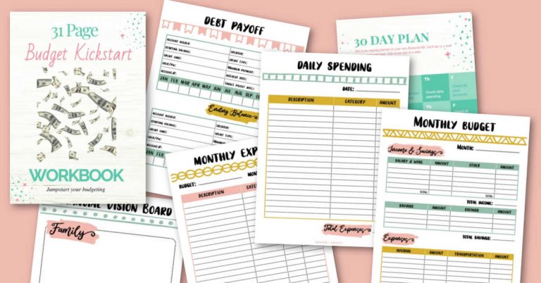 13-Page Free Printable Savvy Budget Planner - Savor + Savvy