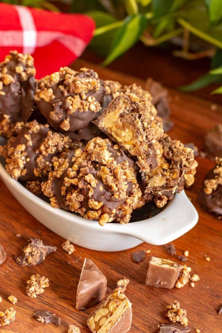 Four Ingredient Snickers Truffles | No Bake | 20 Minutes - Savor + Savvy