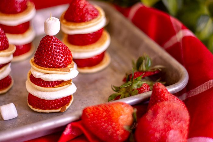 Adorable Santa Hat Pancakes {20 Minutes} - Savor + Savvy
