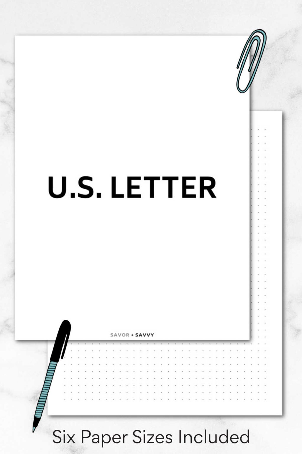 Dot Grid Paper Printable - A4, A5, A6, 8x10, pocket, personal, US letter
