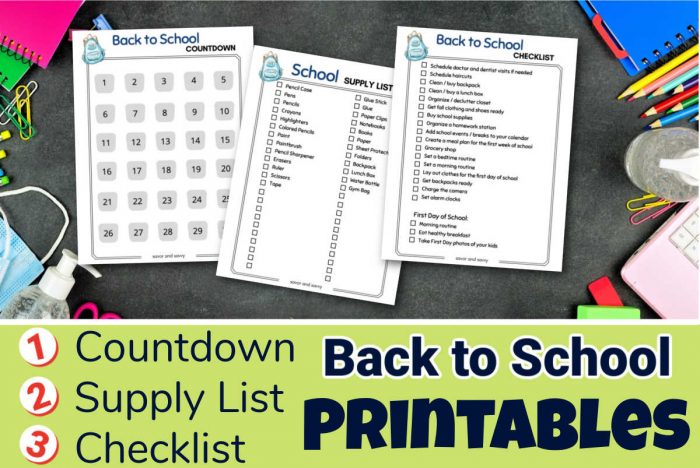 Back to School Checklist Printables - Savor + Savvy