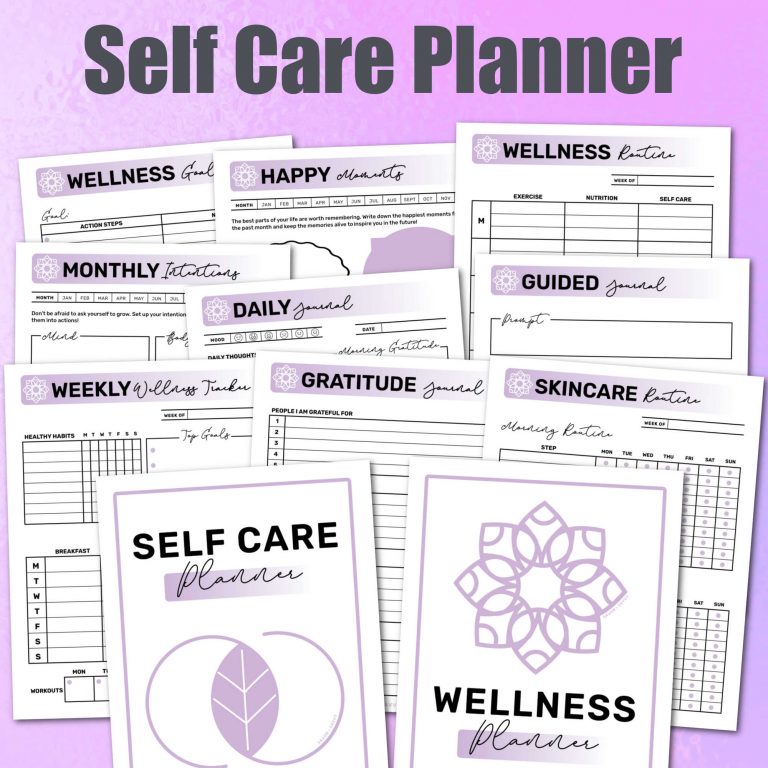Self Care & Wellness Printable Journal 11 Pages - Savor + Savvy