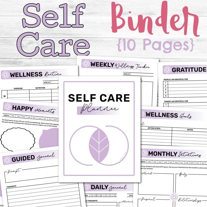 Self Care & Wellness Printable Journal 11 Pages - Savor + Savvy