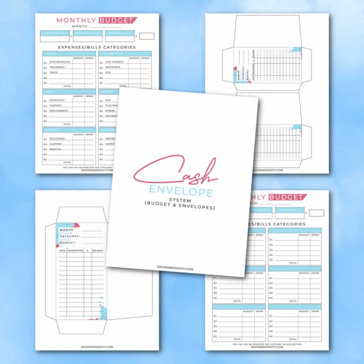 Cash Envelope System Free 4 Page Printable - Savor + Savvy