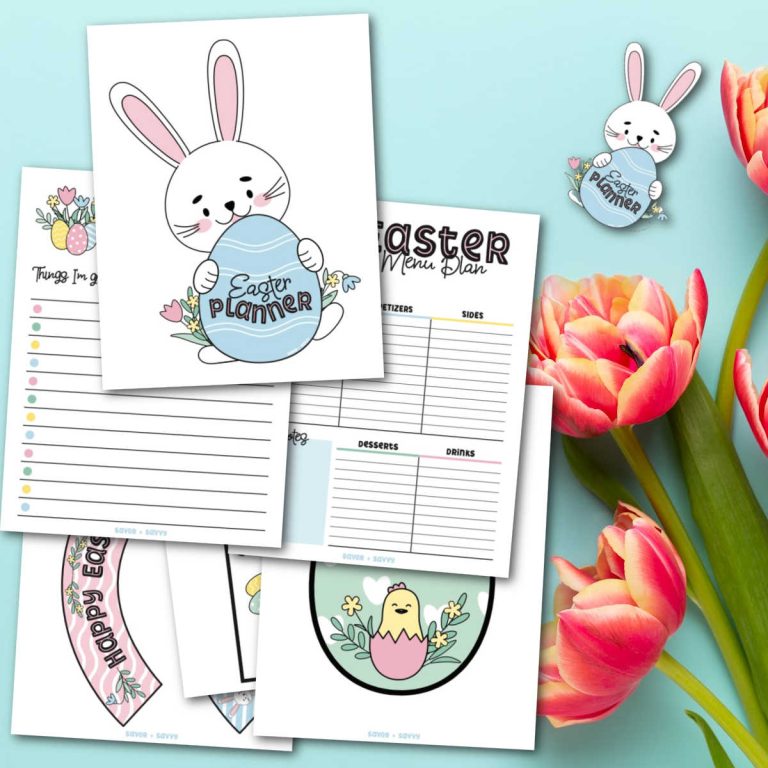 Easter Planner Free 24 Page Printables - Savor + Savvy