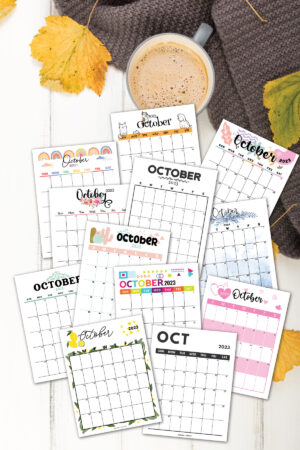 October 2023 Calendar Templates - 12 Free Printables - Savor + Savvy
