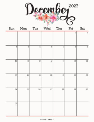December 2023 Calendar Templates (Free!) - Savor + Savvy