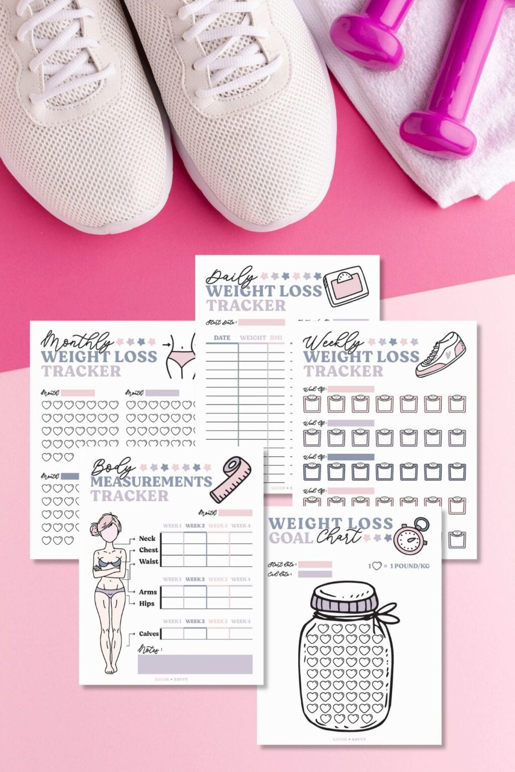 Free Weight Loss Tracker Printable - Savor + Savvy