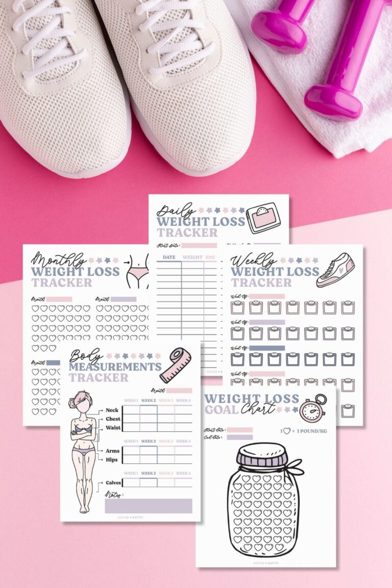 Free Weight Loss Tracker Printable - Savor + Savvy