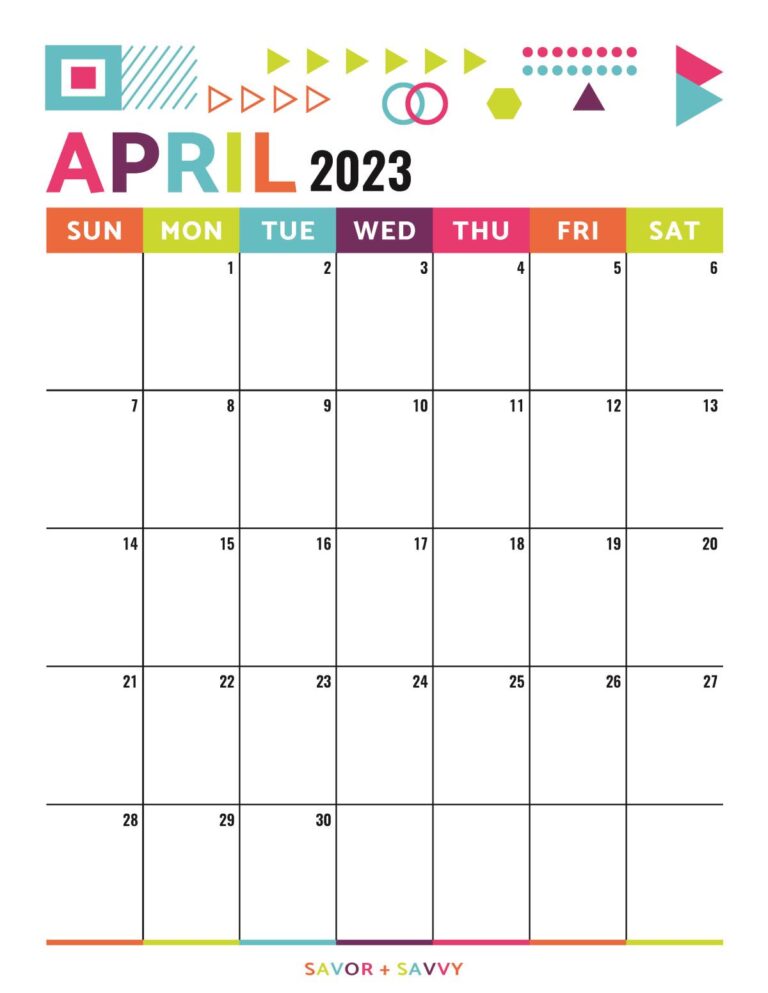 April 2024 Calendar Templates - 14 Free Printables - Savor + Savvy