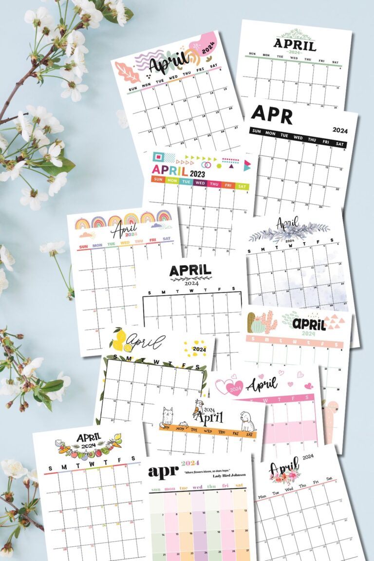 April 2024 Calendar Templates - 14 Free Printables - Savor + Savvy