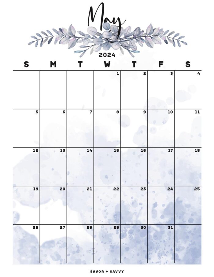 May 2024 Calendar Templates – 14 Free Printables - Savor + Savvy
