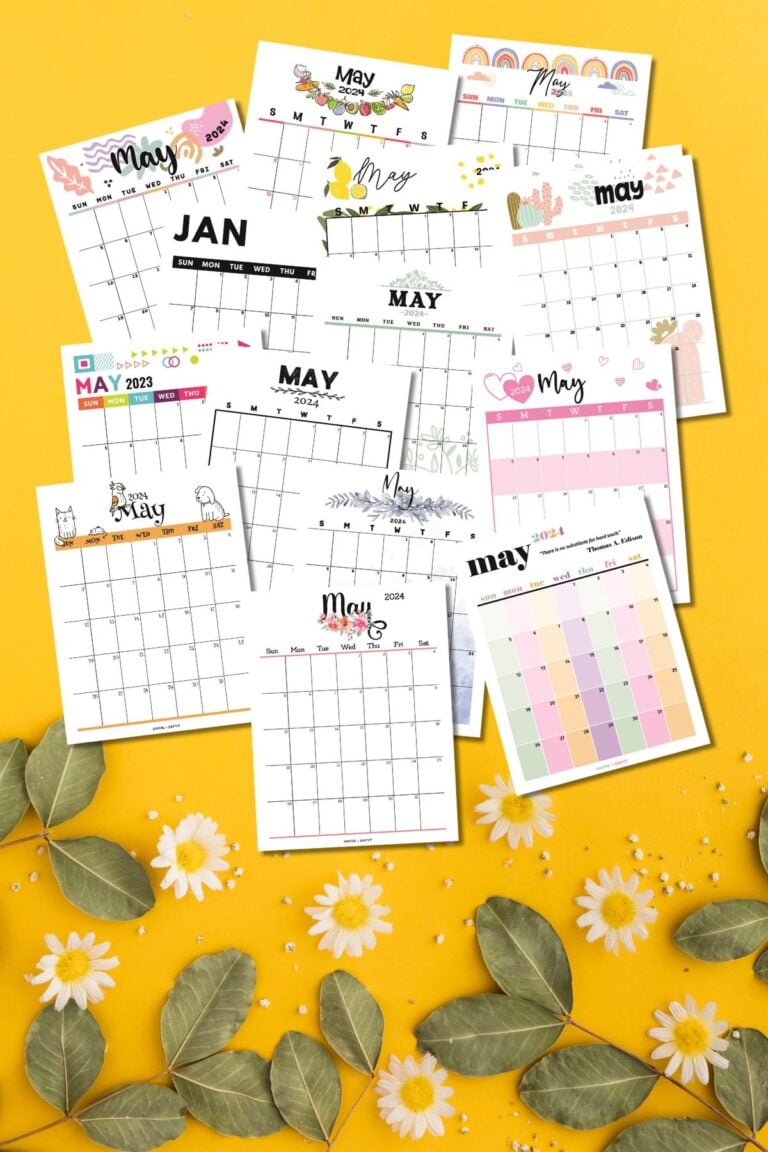 May 2024 Calendar Templates – 14 Free Printables - Savor + Savvy