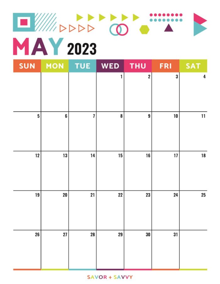 May 2024 Calendar Templates – 14 Free Printables - Savor + Savvy