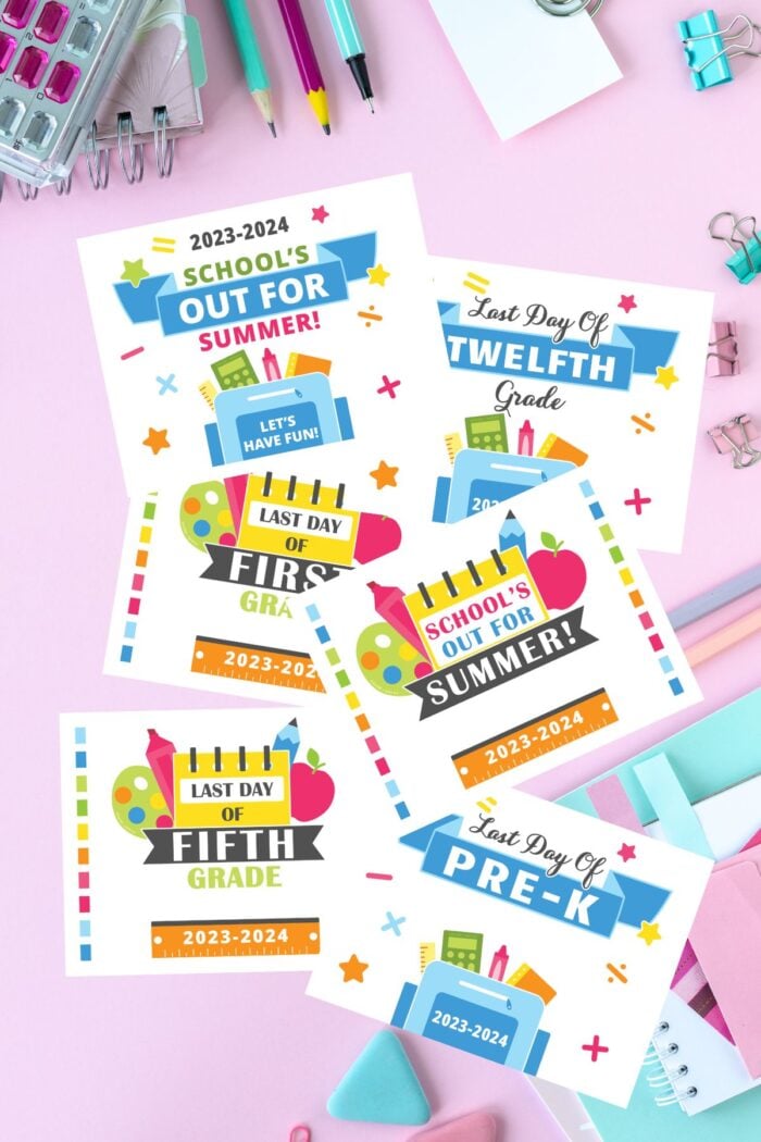 Free Printable Last Day of School Signs (2023-2024) - Savor + Savvy