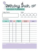 Birthday Bash Organizer - Party Planning Printables + Guide - Savor ...
