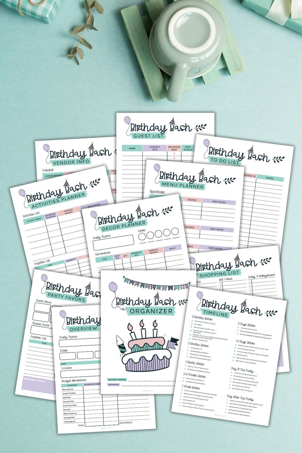 Birthday Bash Organizer - Party Planning Printables + Guide - Savor ...