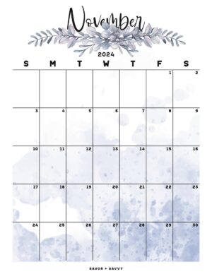November 2024 Calendar Templates – 14 Free Printables - Savor + Savvy