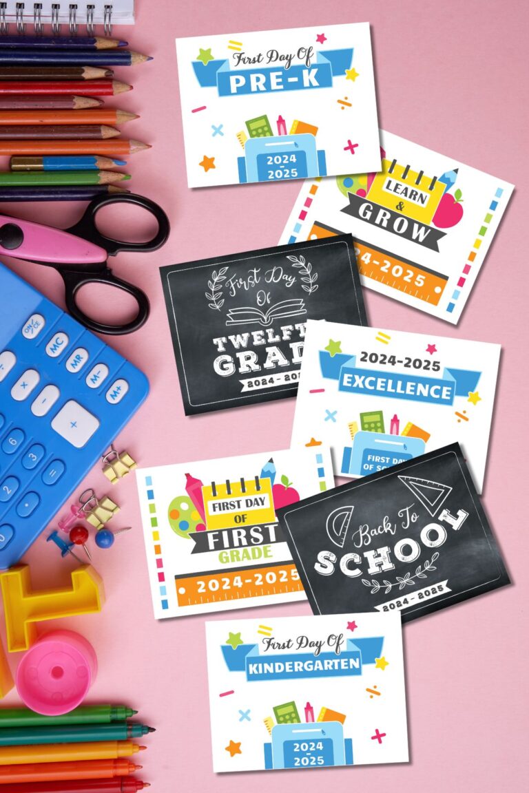 Free Printable First Day of School Signs (2024-2025) - Savor + Savvy