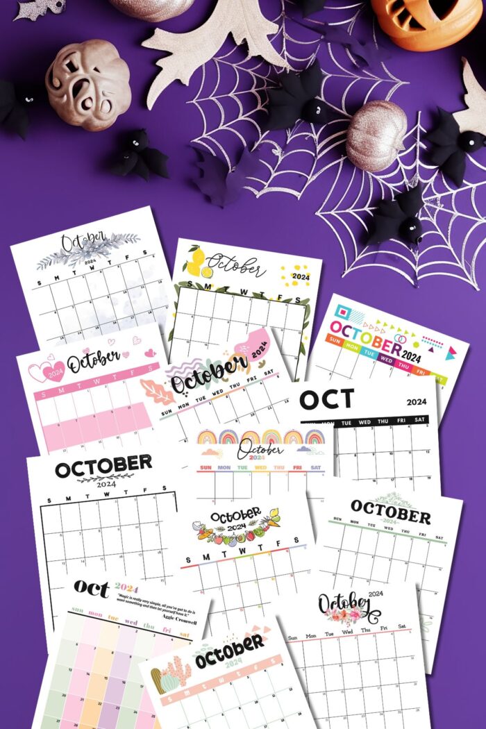 October 2024 Calendar Templates – 14 Free Printables - Savor + Savvy