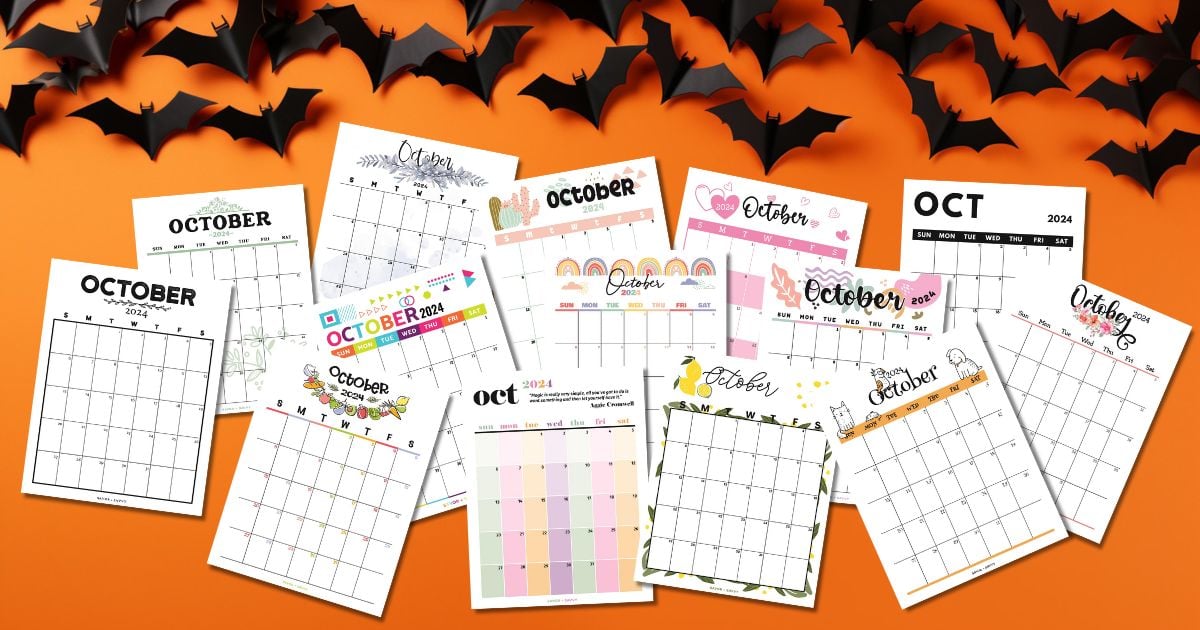 October 2024 Calendar Templates – 14 Free Printables - Savor + Savvy