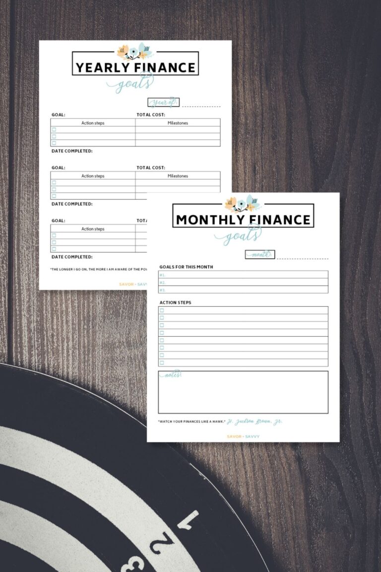 Crush Financial Goals W/ Free Printable Goal Worksheets - Savor + Savvy