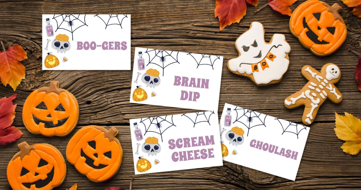 Free Printable & Editable Halloween Party Food Tents - Savor + Savvy
