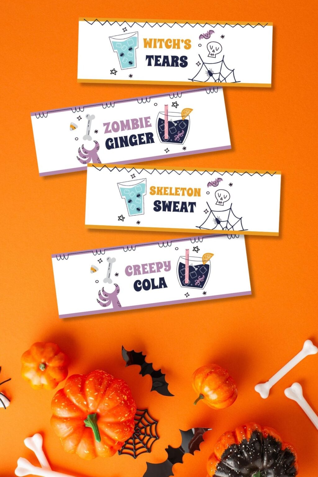 Free Printable & Editable Halloween Water + Soda Bottle Labels - Savor ...