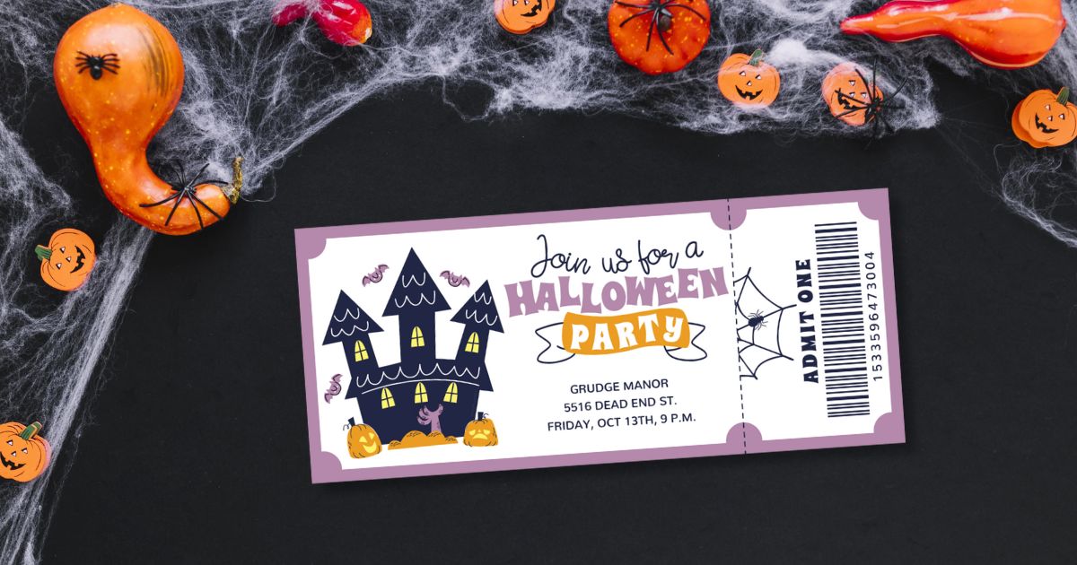 Free Printable Halloween Party Ticket - Editable Invitation - Savor + Savvy