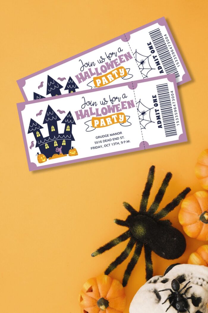 Free Printable Halloween Party Ticket - Editable Invitation - Savor + Savvy