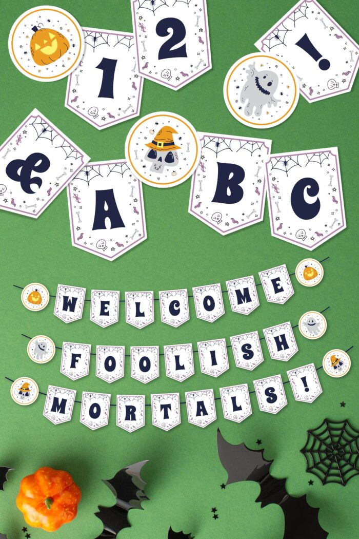 Free Printable Halloween Banner (All Letters, Numbers & Dividers ...