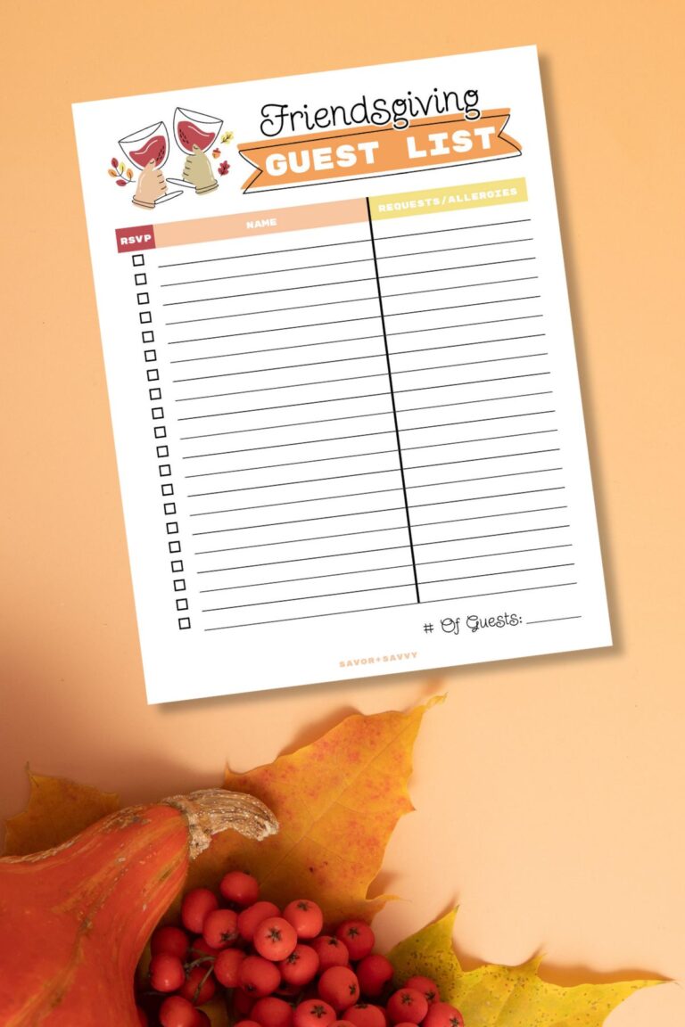 Free Printable Friendsgiving Timeline Checklist + Blank To-Do List ...