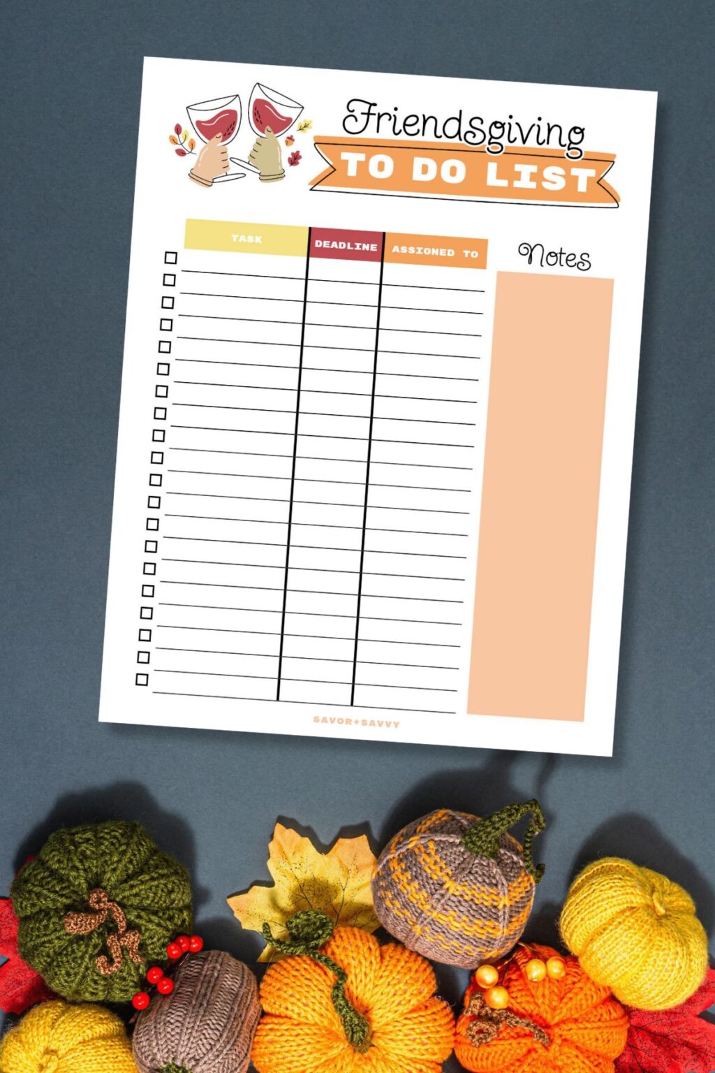 Free Printable Friendsgiving Timeline Checklist + Blank To-Do List ...