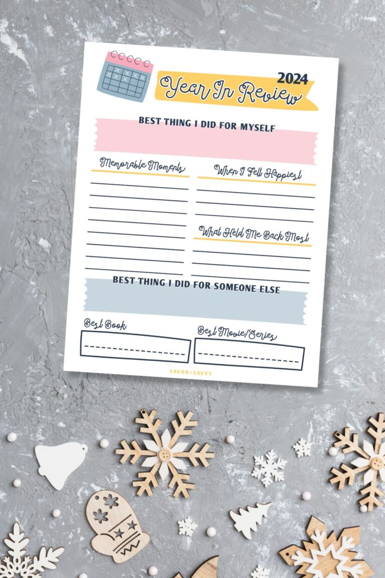 Free Year In Review Printables - Savor + Savvy