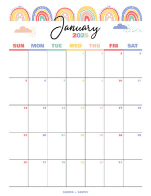 January 2025 Calendar Templates - 14 Free Printables - Savor + Savvy