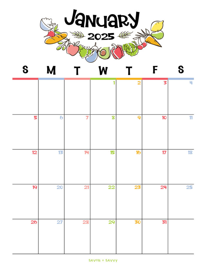 January 2025 Calendar Templates - 14 Free Printables - Savor + Savvy