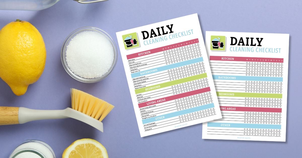 Free Printable Daily Cleaning Checklist (+Editable Version) - Savor + Savvy