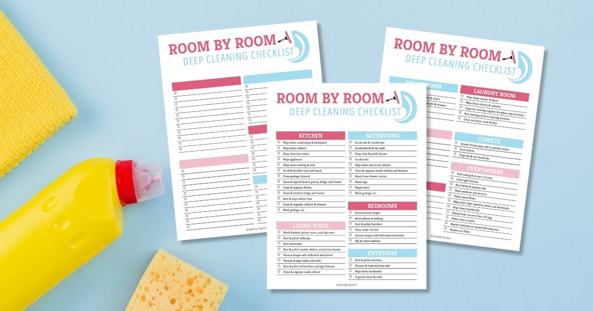 Free Printable Deep Cleaning Checklist - Savor + Savvy