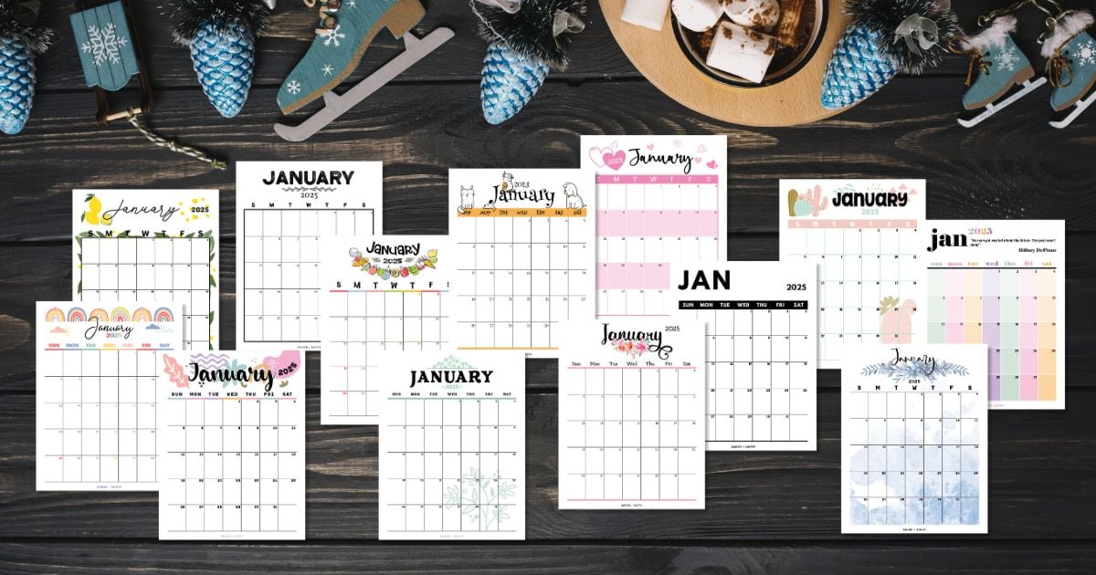 January 2025 Calendar Templates - 14 Free Printables - Savor + Savvy